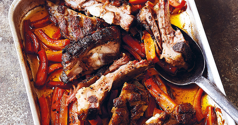 One Pan Smoky Lamb Ribs with Slow-Roasted Carrots | Ryland Peters ...